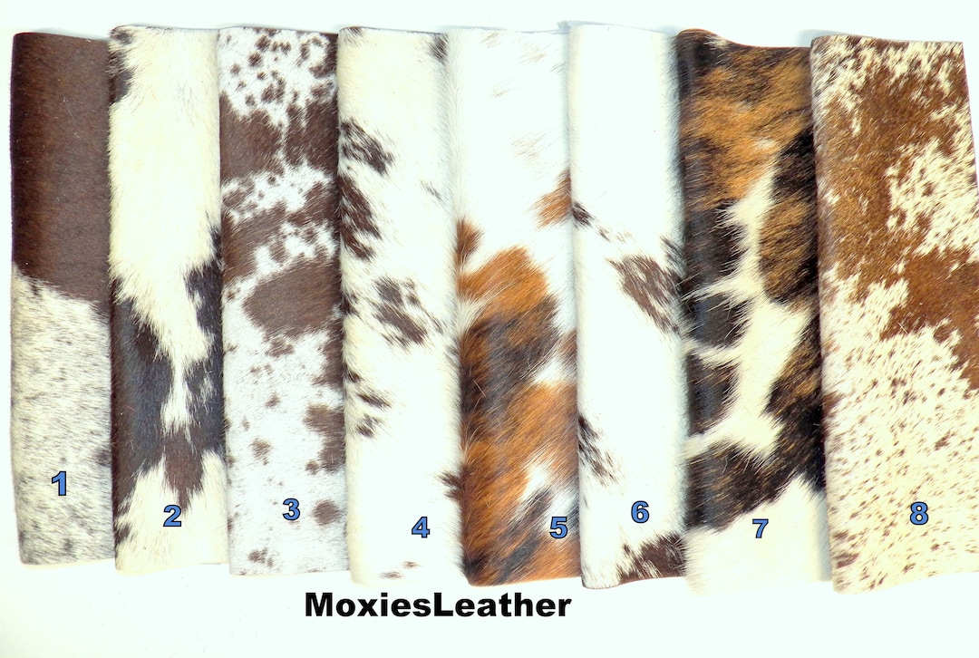 Natural Tri Color Cowhide Hair on Leather Pieces-journal Cow Hide ...