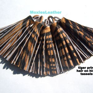 Tiger Print Leather Fur on - Hair on Tiger Print Leather Skin - Leather ...
