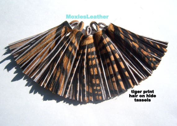 Tiger print leather fur on hair on tiger print leather skin | Etsy