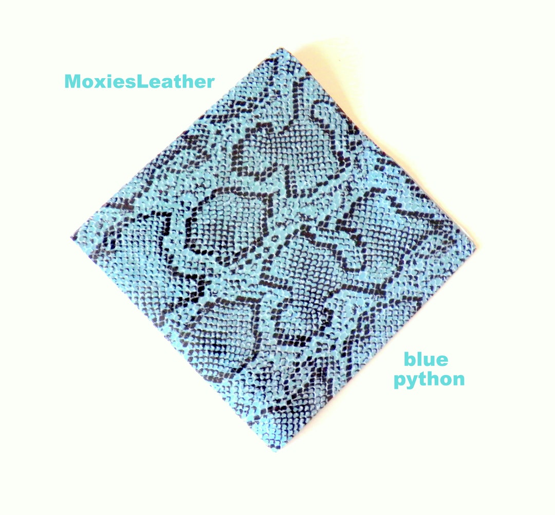12x12 Blue Black Snake Print Leather- Leather Sheets - Python Print ...