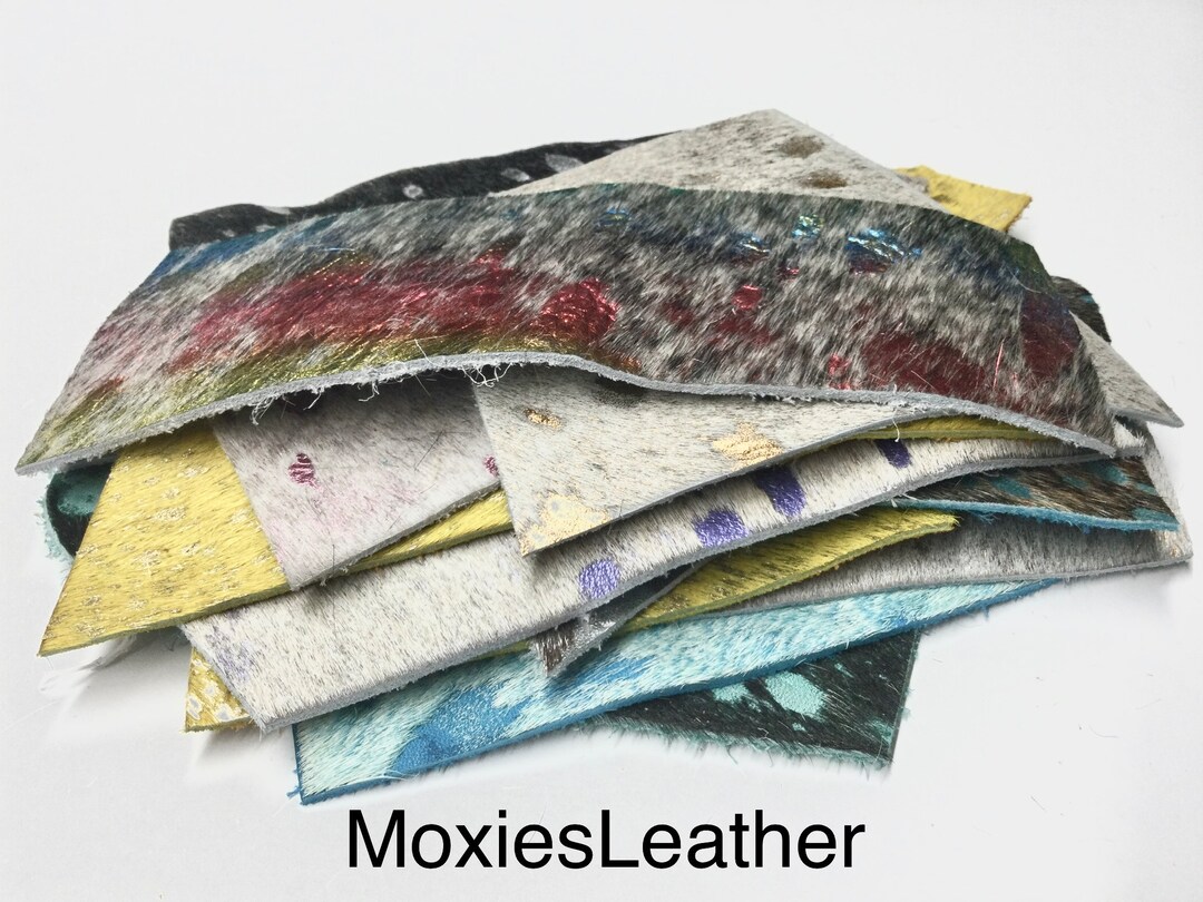 Hair on Hide Scraps- 1/2 Lb Scraps- Hair on Leather for Earrings and ...