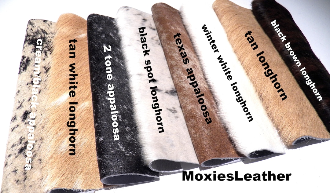 Cowhide Natural Hair on Leather Pieces- Hair on Hide Tan Leather - Hide ...