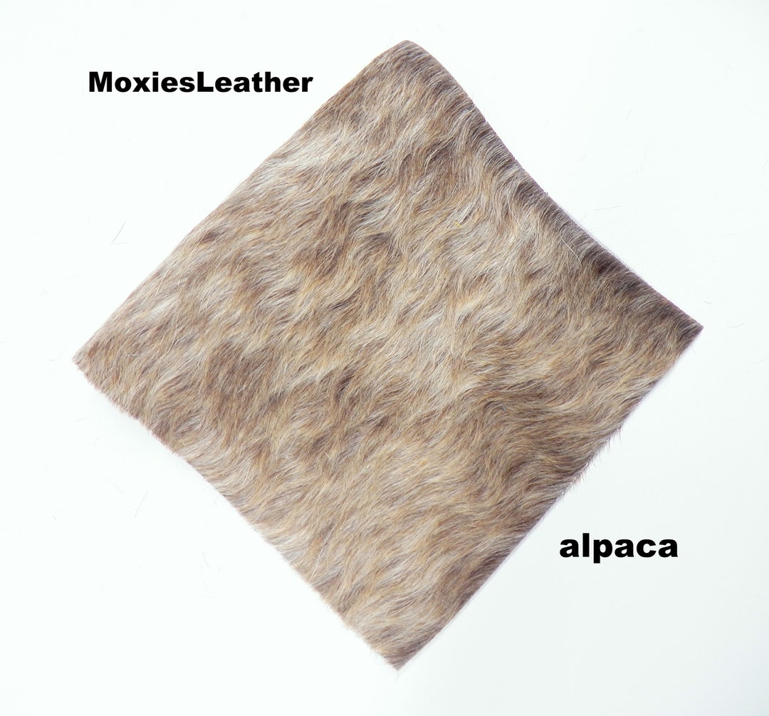 Cowhide Hair on Hide Alpaca Wavy Pieces- Hair on Hide Cognac Leather ...