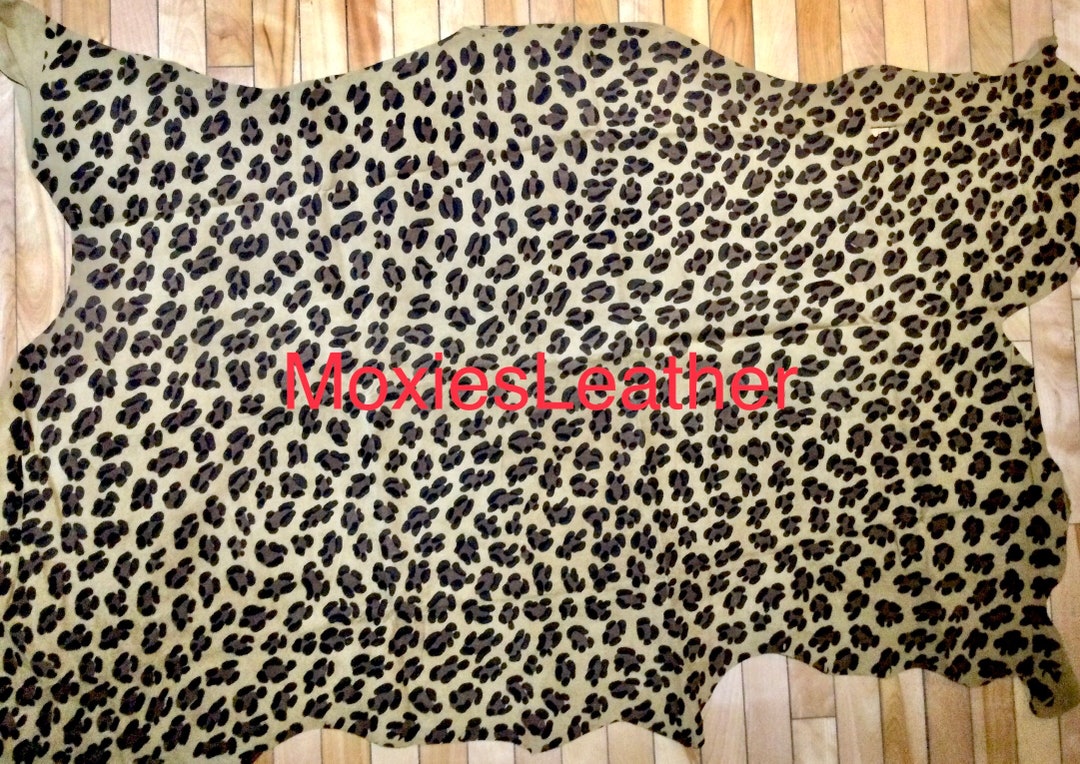 50% off Whole Skin Leopard Genuine Leather Suede Pieces Leather Print ...