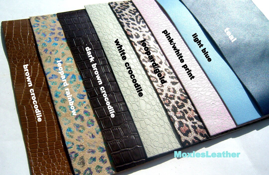 Silver Leather Leopard Print - Firm Leather Animal Print - Real Leather ...