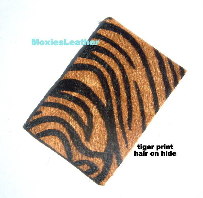 Tiger Print Leather Fur on Hair on Tiger Print Leather Skin - Etsy