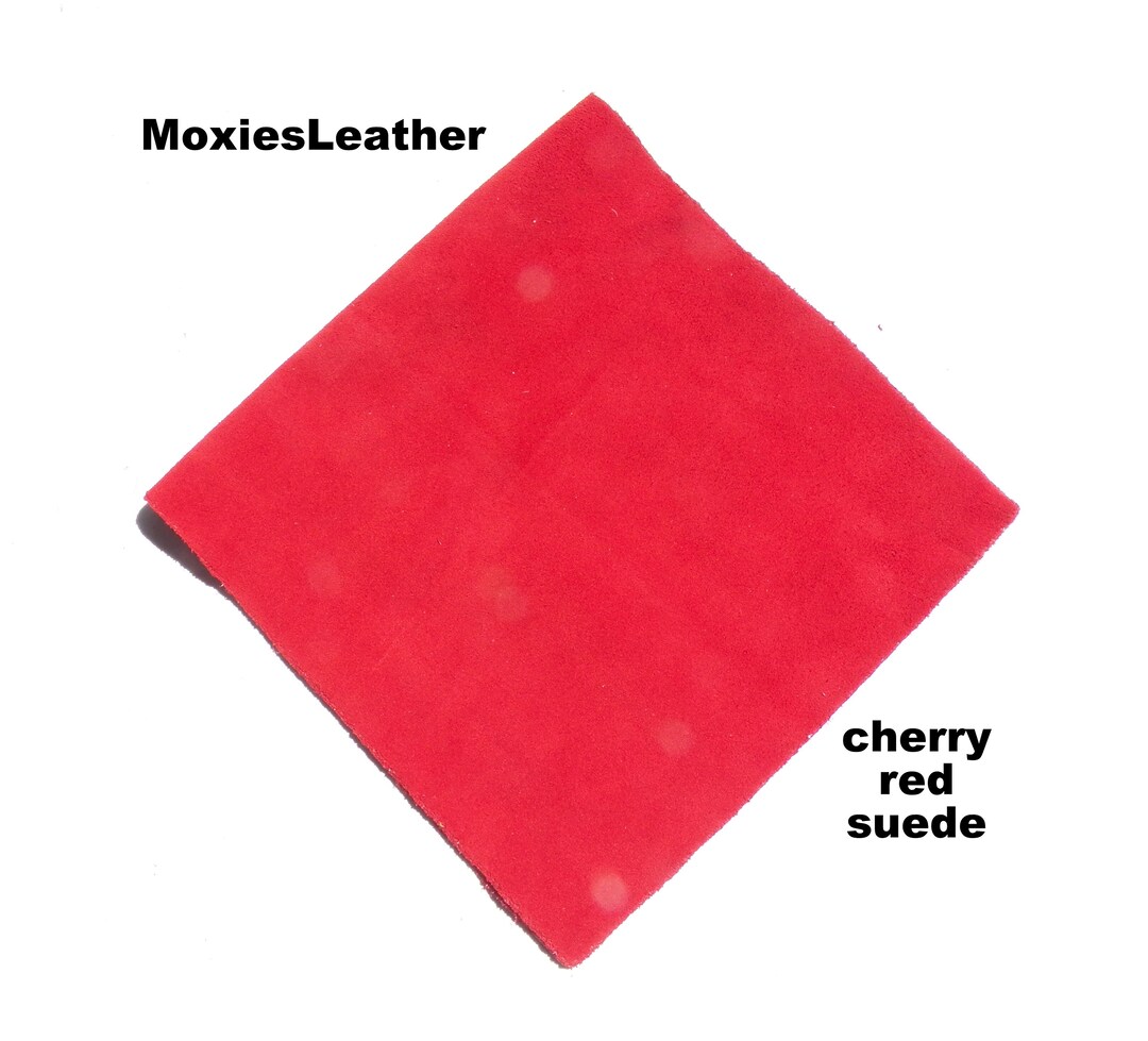 Red Suede Skins - Genuine Suede - Real Leather - Suede Piece Green ...
