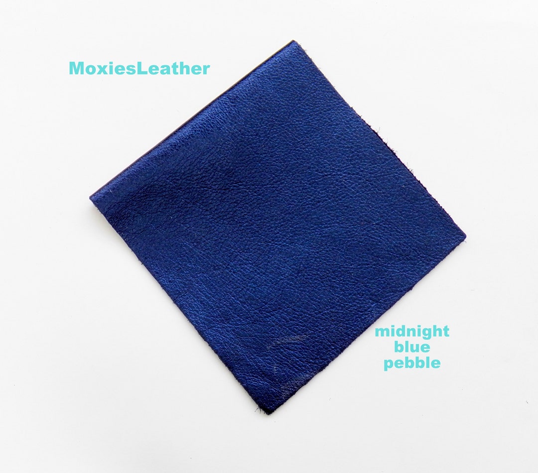 Pebble Leather Midnight Blue - Genuine Leather - Moxies Leather ...