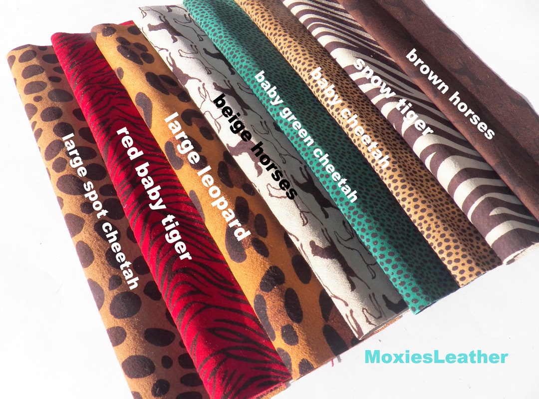 50% off Tiger Genuine Leather Suede Pieces, Cheetah Tiger Prints ...