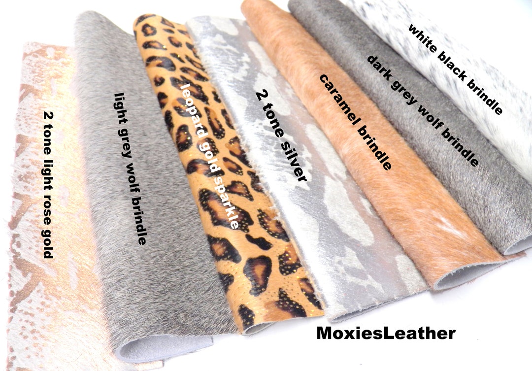 Leather Pieces- Hair on Hide Print Leather Hey Dude Sparkle Leopard ...