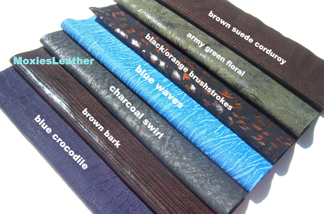 Suede Leather Pieces -genuine Suede Pieces With Prints - Etsy