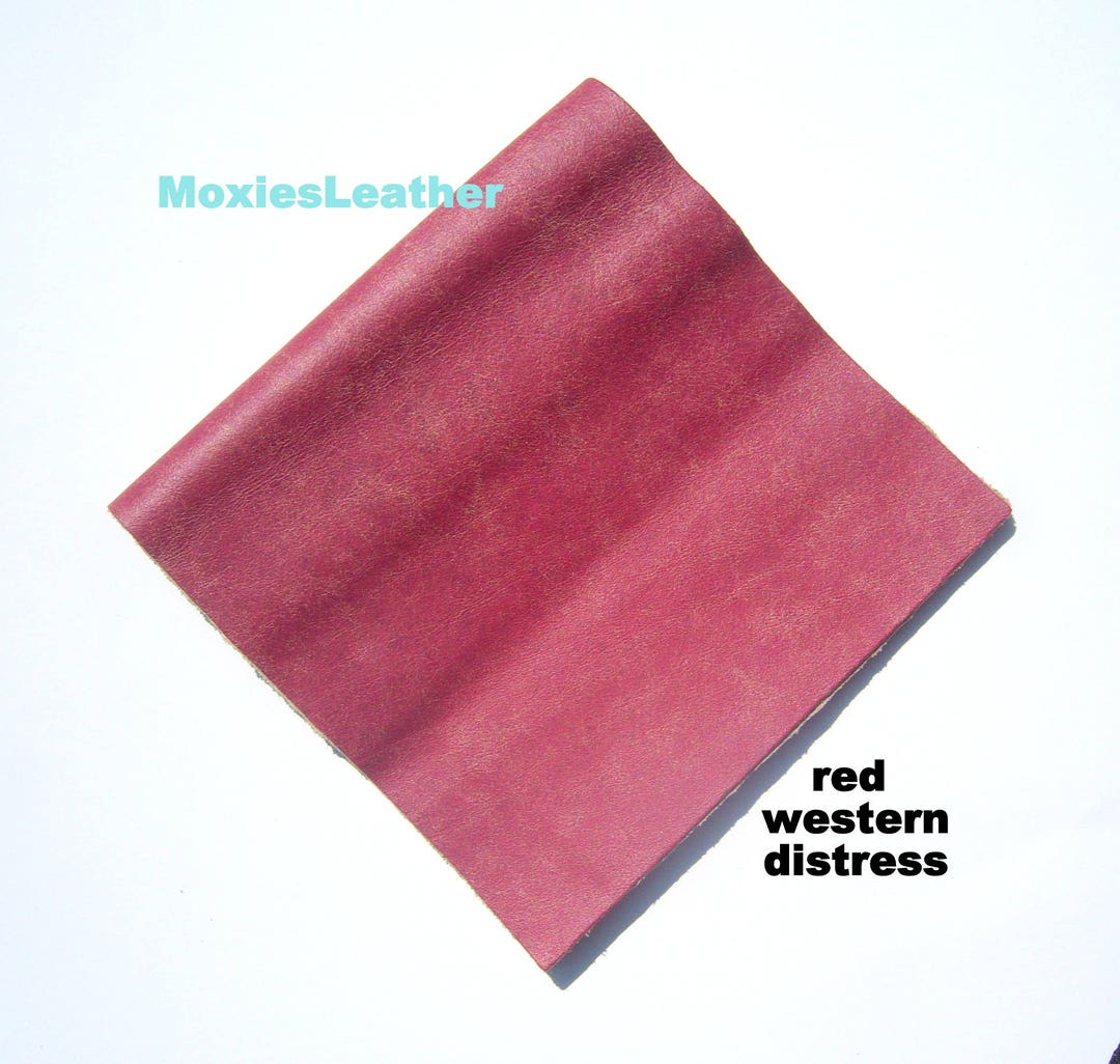 Leather Piece Red Distress Western New Red Leather for Jewelry , Crafts ...