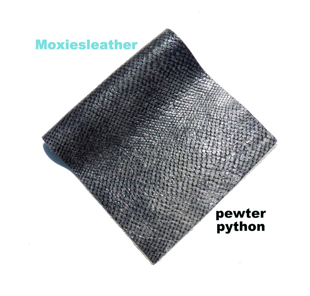 Pewter Python Leather pewter Color Leather python Leather - Etsy