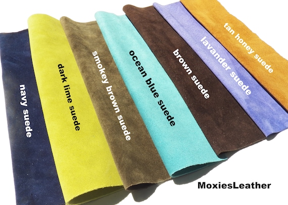 Genuine Suede Sheets blue Suede Lime Suede Pieces Suede | Etsy