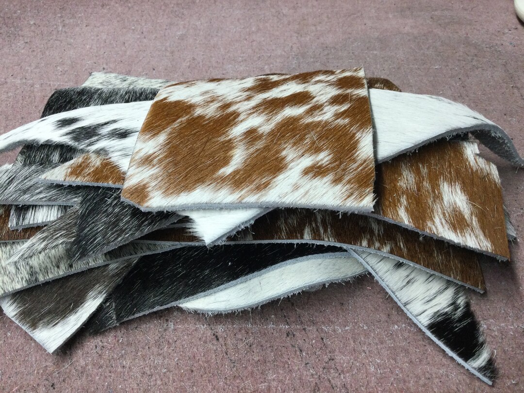 Hair on Hide Scraps-1/2 Lb Scraps Hair on Leather for - Etsy
