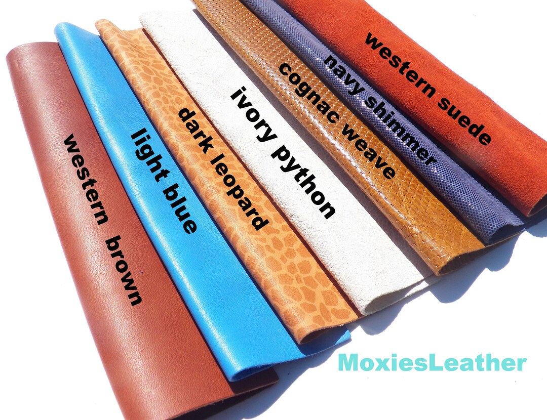 Soft Leather Pieces - Used Leather Look - Distress Caramel, Blue, Brown ...