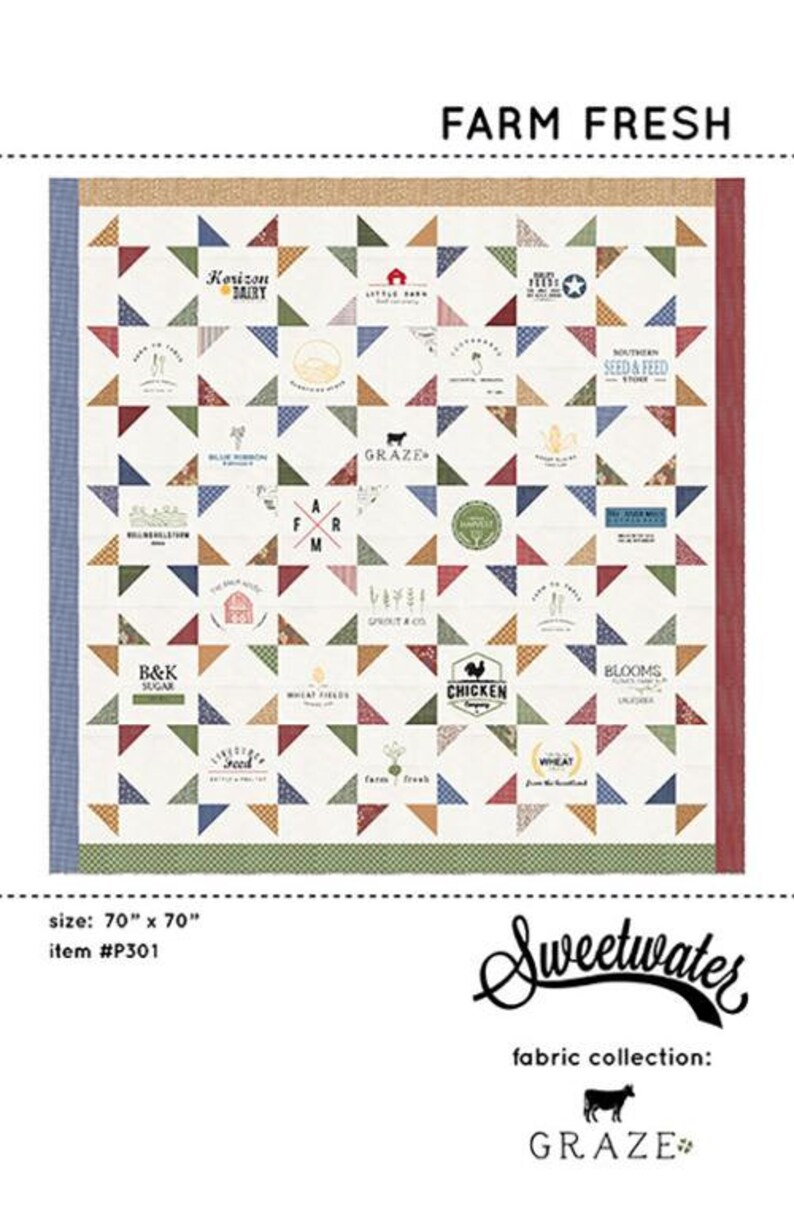 Farm Fresh Quilt Kit Using Graze by Sweetwater Moda - Etsy