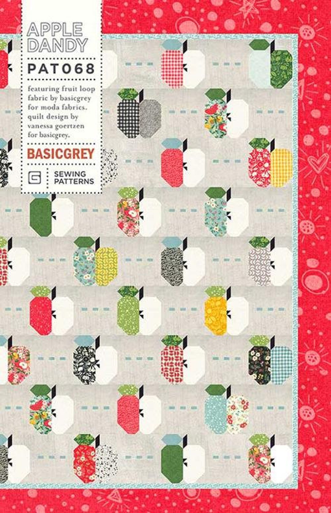 Apple Dandy Quilt Kit Using Fruit Loop by Basic Grey for Moda- 72" X 81 ...