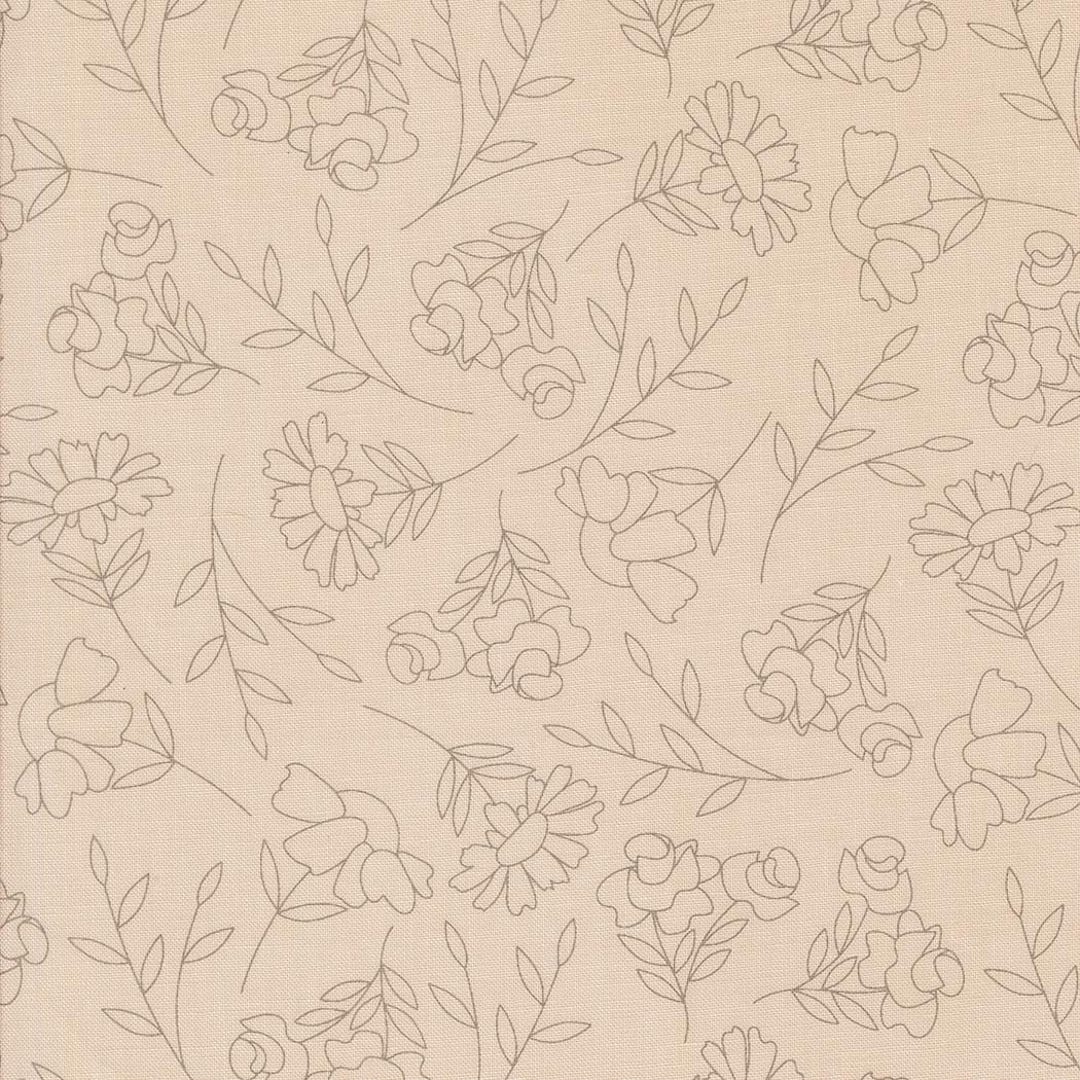 Abloom Spring Sketch Stone 29211 20 by Corey Yoder- Moda- 1/2 Yard - Etsy