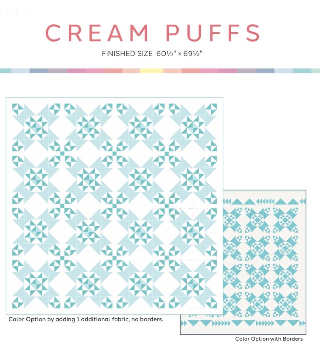 Cream Puffs Quilt Kit Using Bella Solids Robins Egg and Frost by Moda ...