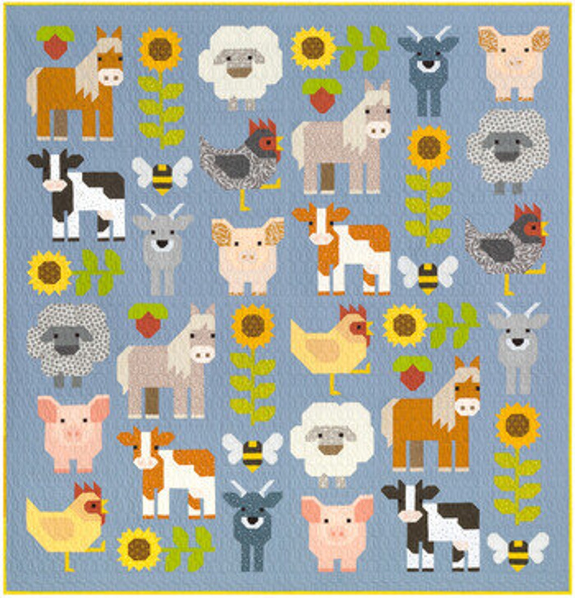 Fab Farm Pattern by Elizabeth Hartman- Robert Kaufman - Etsy
