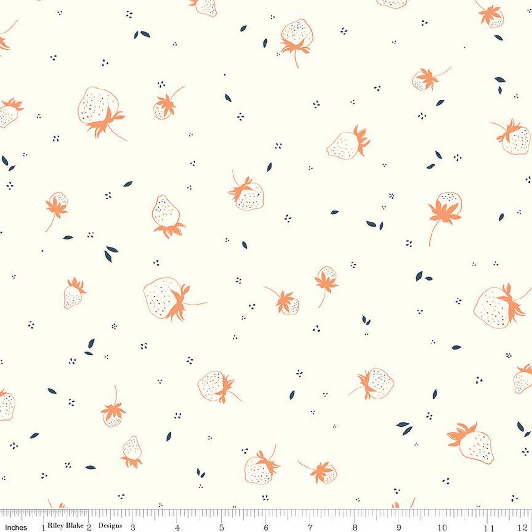 Bloomberry Berry Sprouts Cream C14603-CREAM by Riley Blake Designs- 1/2 ...