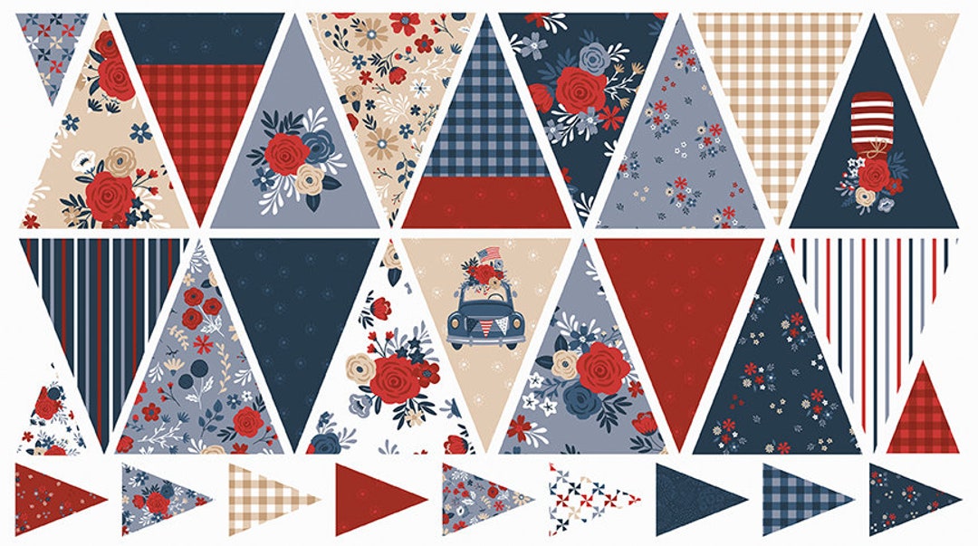 Red, White and True Banner Panel by Dani Mogstad for Riley Blake Fabric ...