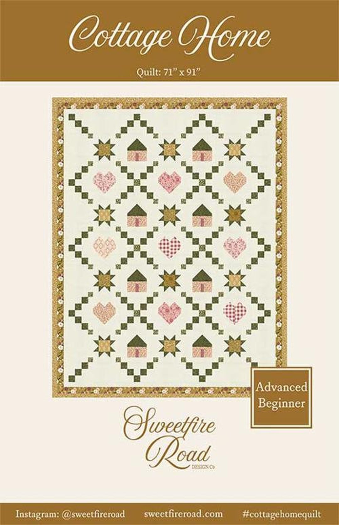 Cottage Home Quilt Kit Using Evermore by Sweetfire Road 71 X 91 - Etsy