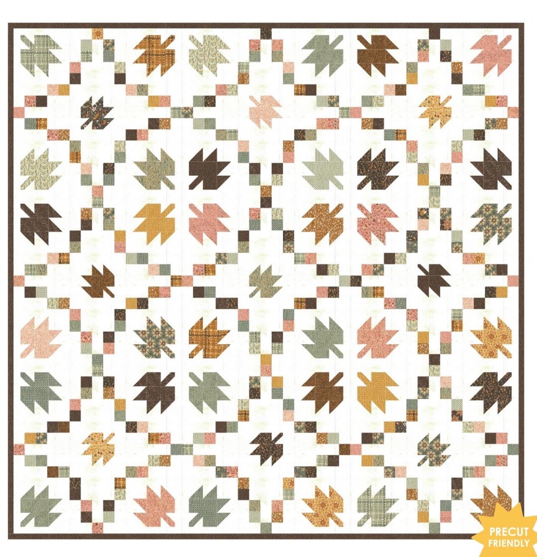 Swirling Leaves Quilt Kit Using Acorn Hollow by Basic Grey for Moda- 90 ...