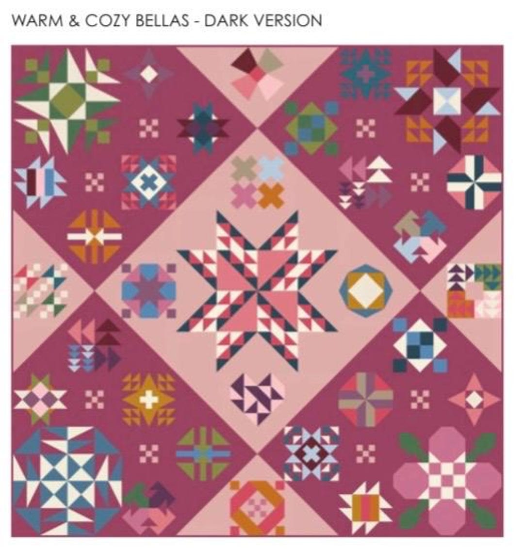 My Favorite Color is Moda QUILT KIT- Warm and Cozy Bellas Colorway Dark ...