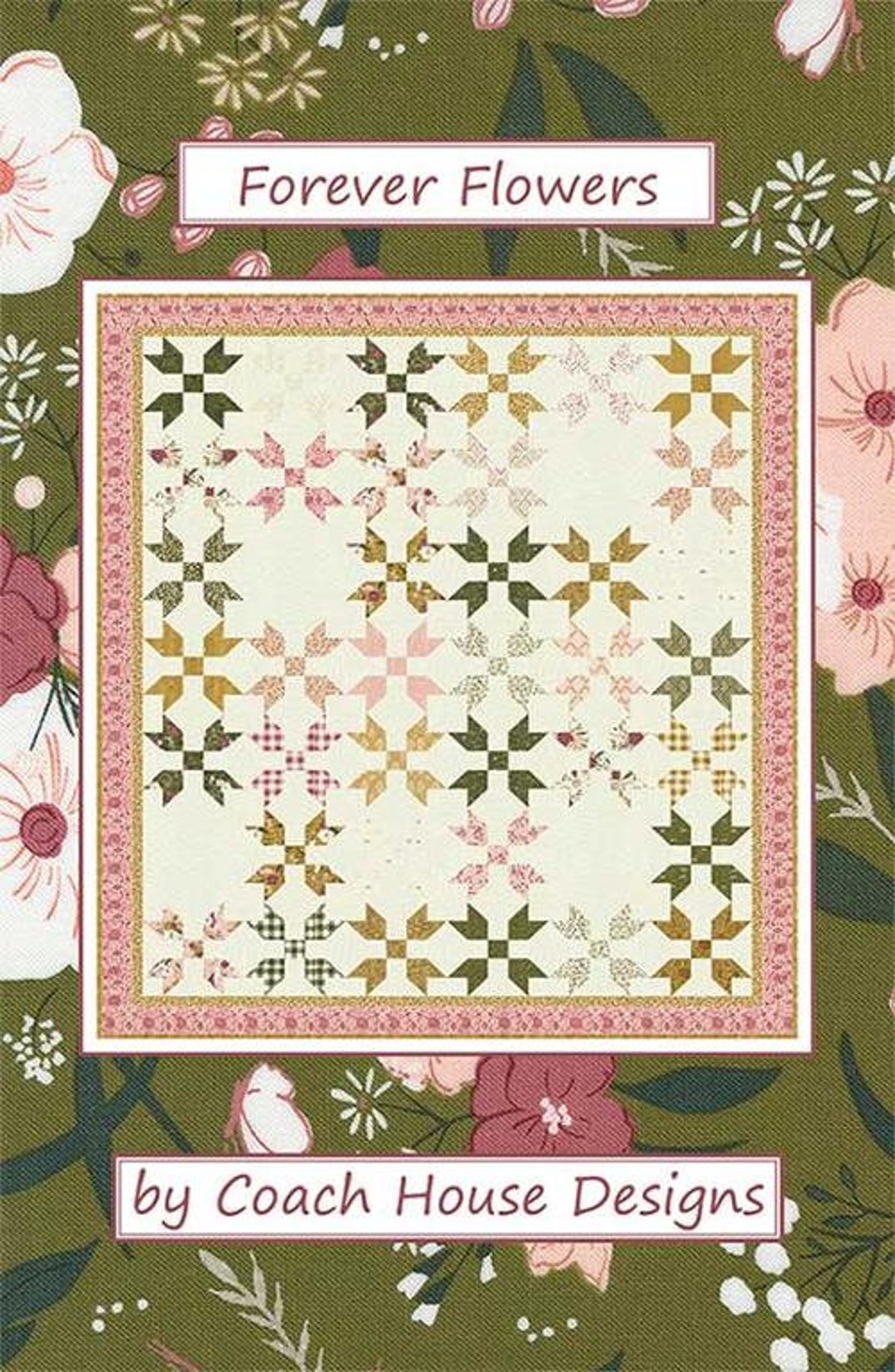Forever Flowers Quilt Kit Using Evermore by Sweetfire Road - 68" X 78 ...