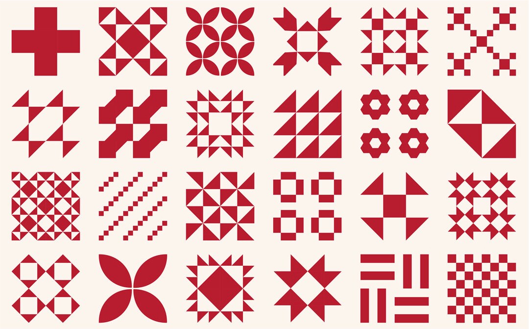 Red Barn Christmas Small Quilt Block Panel 58 X 36 - Etsy