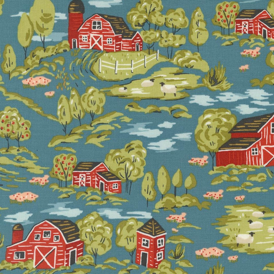 Farmstead Vintage Farm Scene Overalls 20901 15 by Stacy Lest Hsu- Moda ...