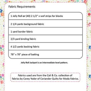 Jelly Roll Jackpot CQ 216 Pattern by Corey Yoder- Moda- 70" X 70" - Etsy