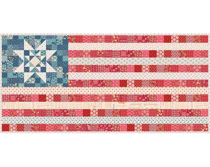 Americana Oh Beautiful Flag Runner & Amber Waves Mini Quilt Kit Using ...