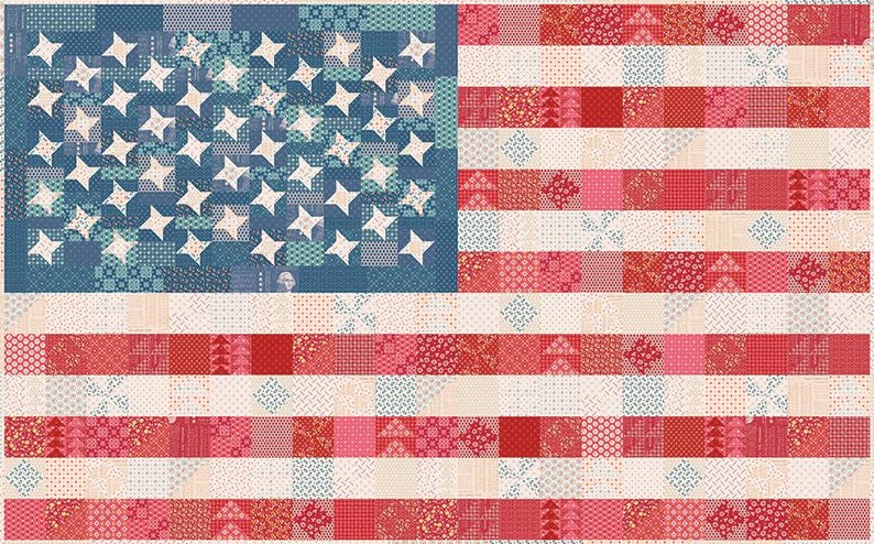 It's Sew Emma Scrappy Americana Flag Quilt Pattern by Lori Holt - Etsy