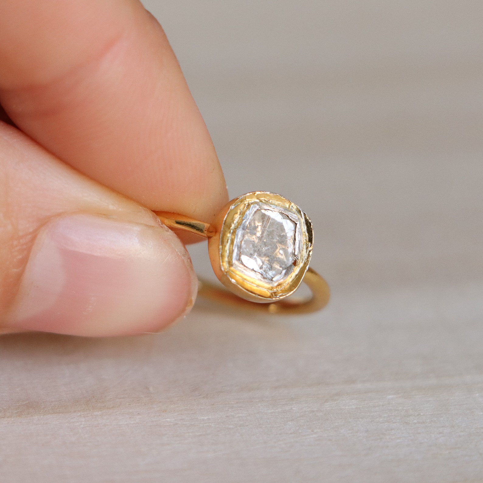 Polki Diamond Ring Gold Diamond Ring Delicate Jewelry - Etsy