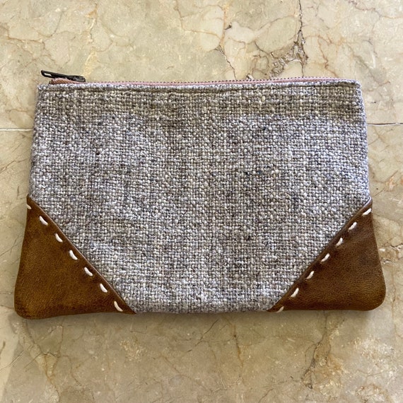 Woven wool bag leather bag handbag small purse wool bag | Etsy