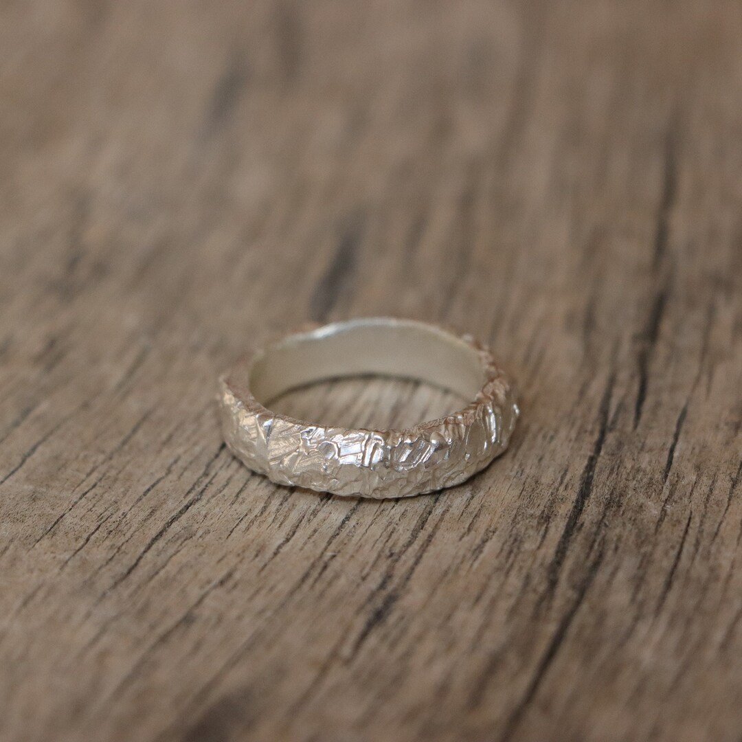 Sterling Silver Molten Band Ring, Sterling Silver Ring, Molten Ring, Organic Ring, Wabi Sabi ...