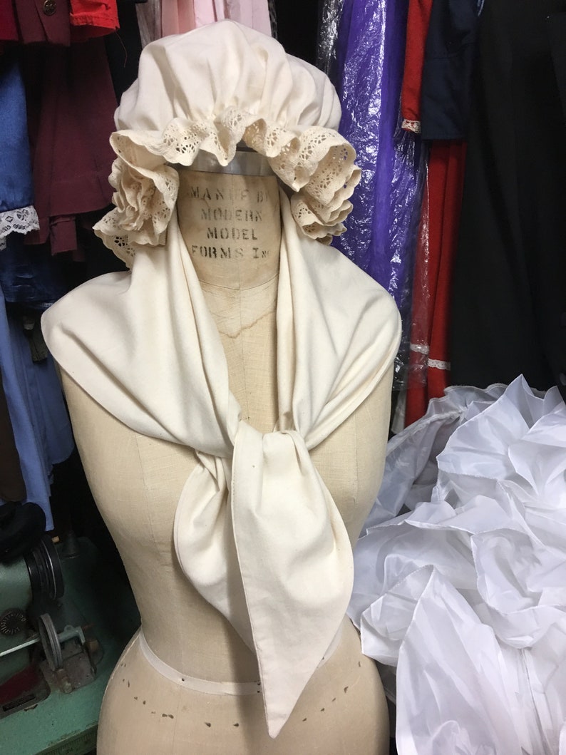 Mob Cap Scarf With Rosettes - Etsy