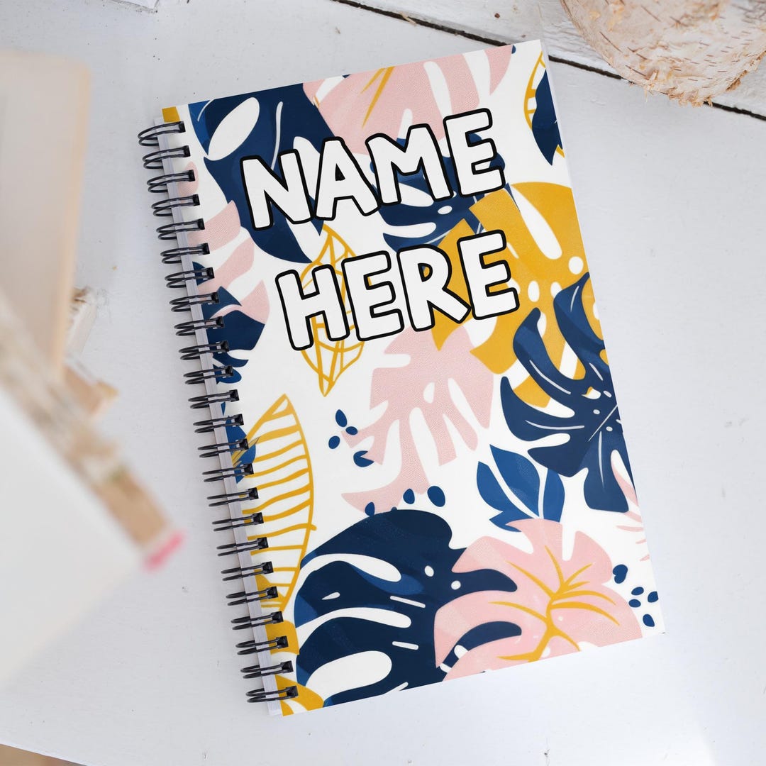 Personalized Tropical Notebook, Custom Name Jungle Notebook, Customized ...