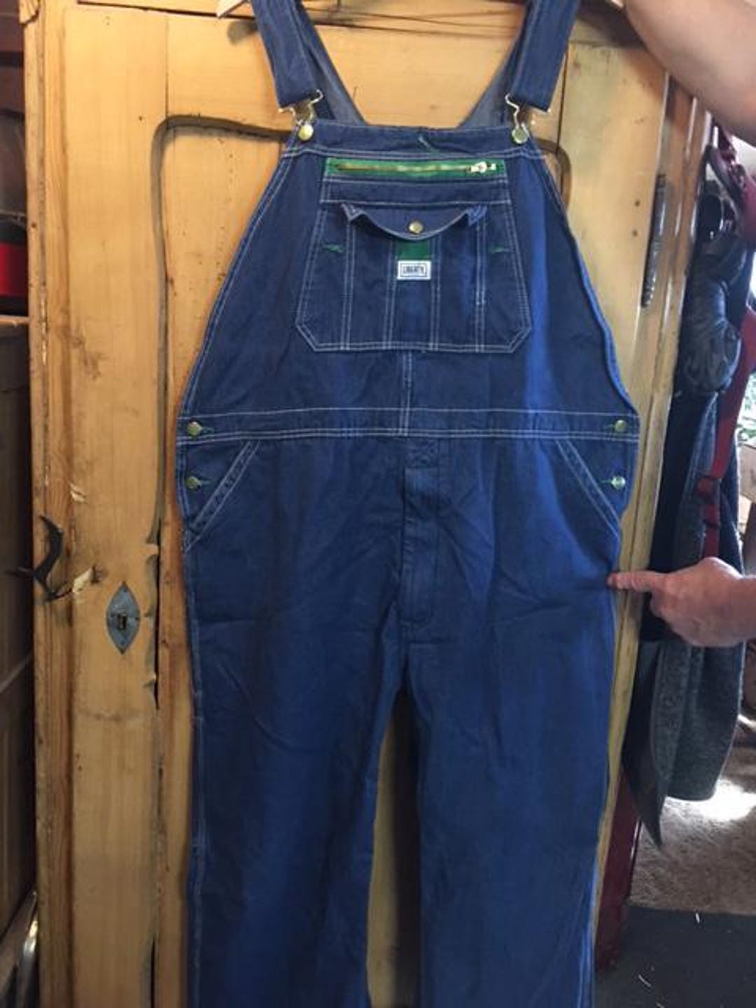 Liberty Denim Overalls Zipper & Snap Front Pockets Excellent Condition ...