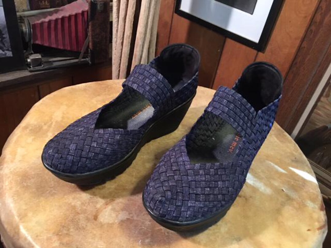 Bernie Mev Slip on Mary Jane Wedge Navy Blue Euro 38 - Etsy