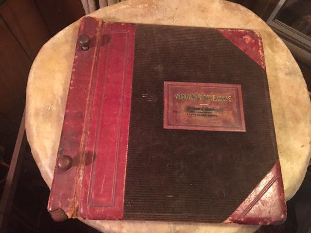 Antique Accounts Receivable Large Leather & Corduroy Santa Clara, Calif ...