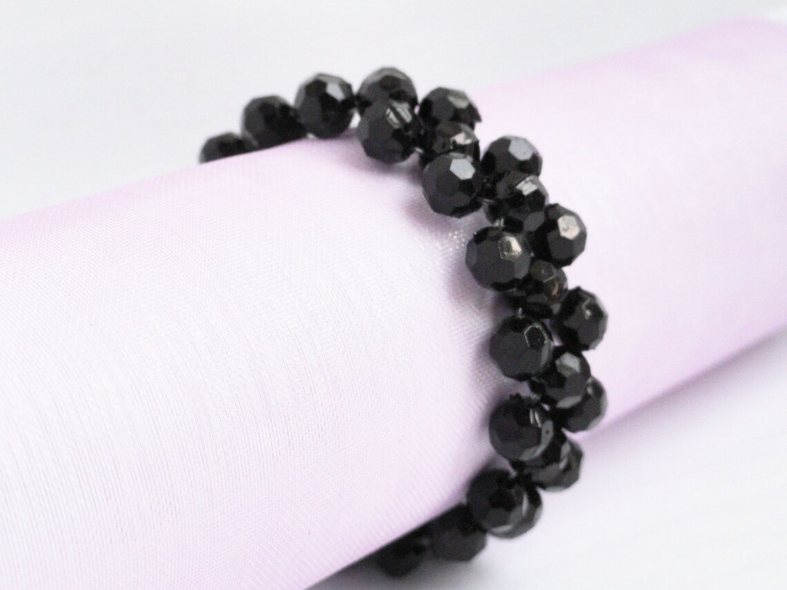Black Napkin Rings Beaded Napkin Rings Onyx Napkin Rings - Etsy
