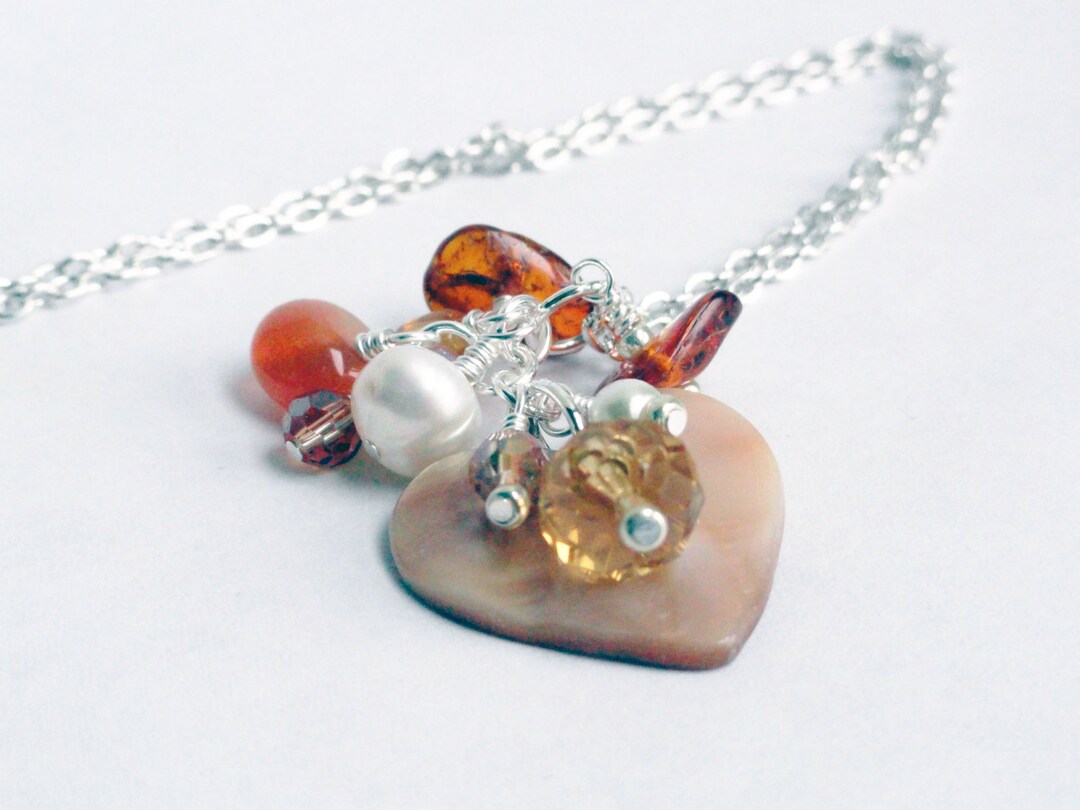 Amber Necklace - Cluster Pendant - Amber Pendant - Amber Cluster ...