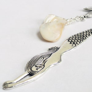 Mermaid Bookmark - Mermaid - Pearl Bookmark - Beaded Bookmark - Shell ...