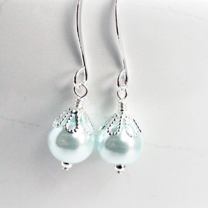 Ice Earrings - Pale Blue Earrings - Snowflake Earrings - Christmas ...