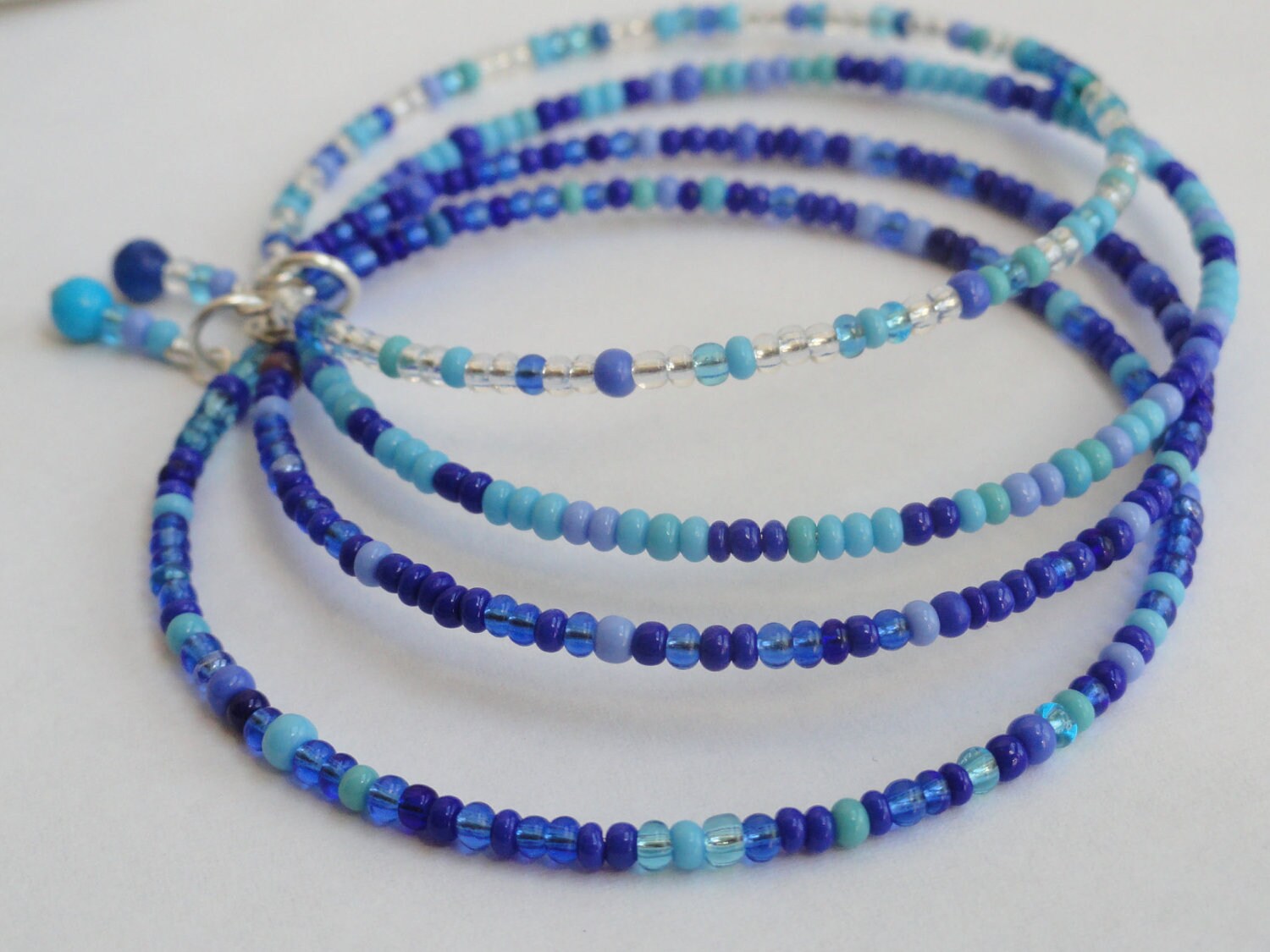 Blue Beaded Bracelet Seed Bead Bracelet Multi Strand | Etsy