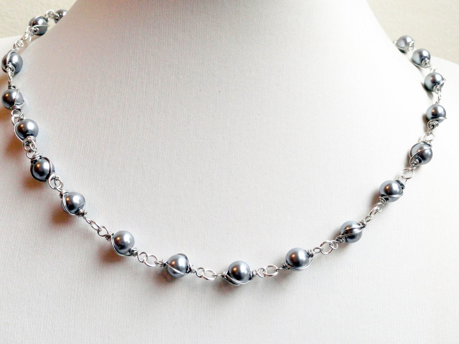 Pearl Caged Necklace Custom Necklace Pearl Necklac - Etsy